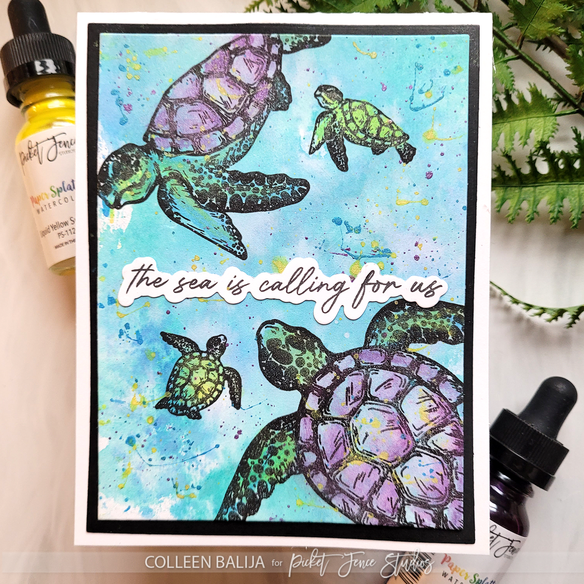A Sea Turtle's Journey - Ink Smooshing – Picket Fence Studios