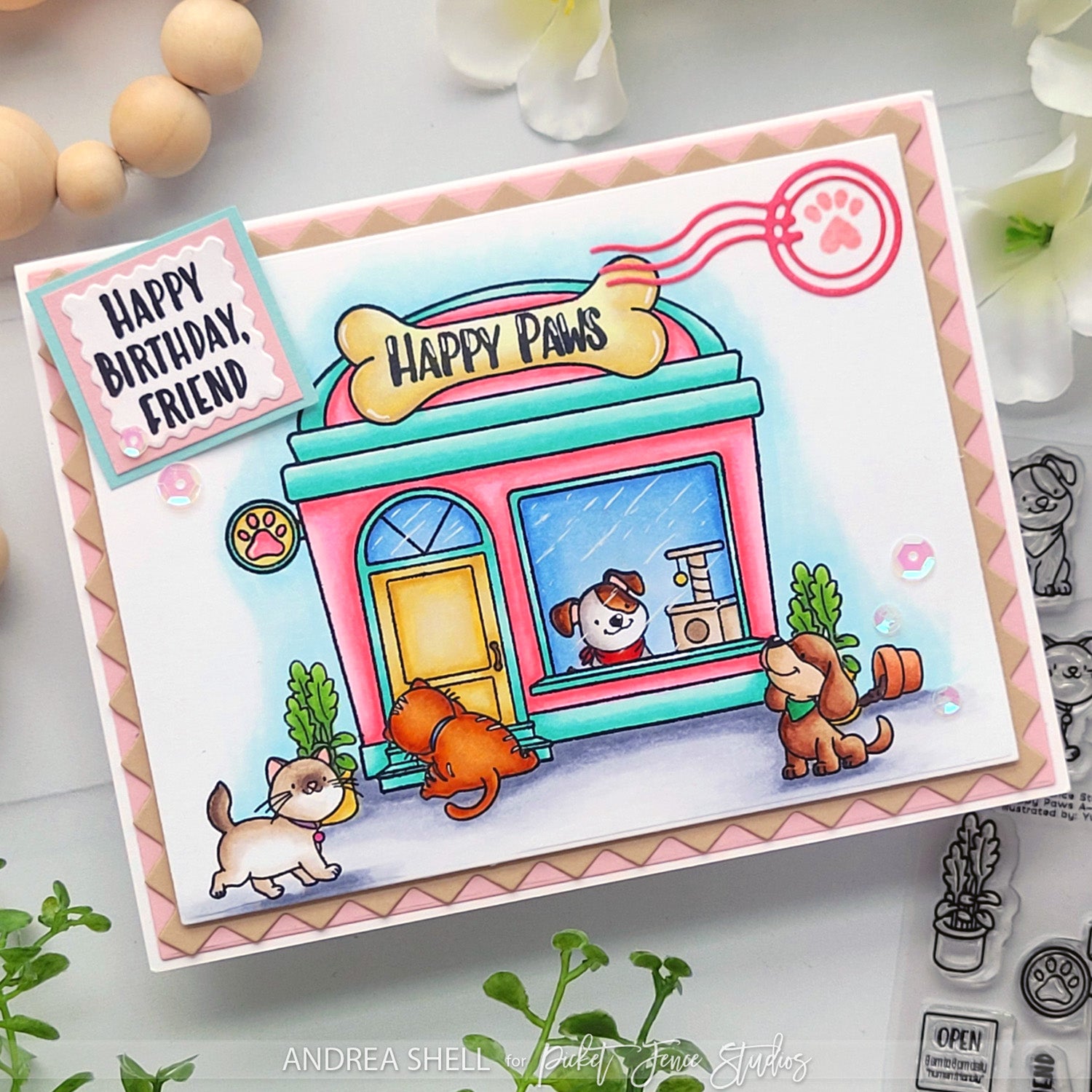 Happy Paws Birthday Card – Picket Fence Studios