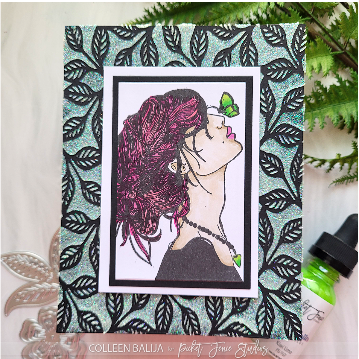 Sparkly Playful Sara Girl - with Paper Glaze Luxe – Picket Fence Studios