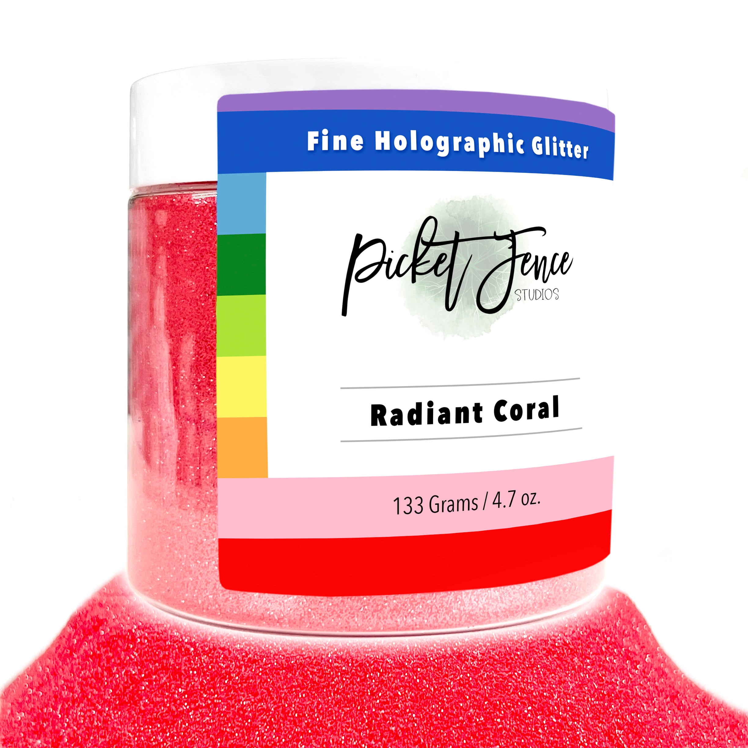 Radiant Coral Glitter – Picket Fence Studios