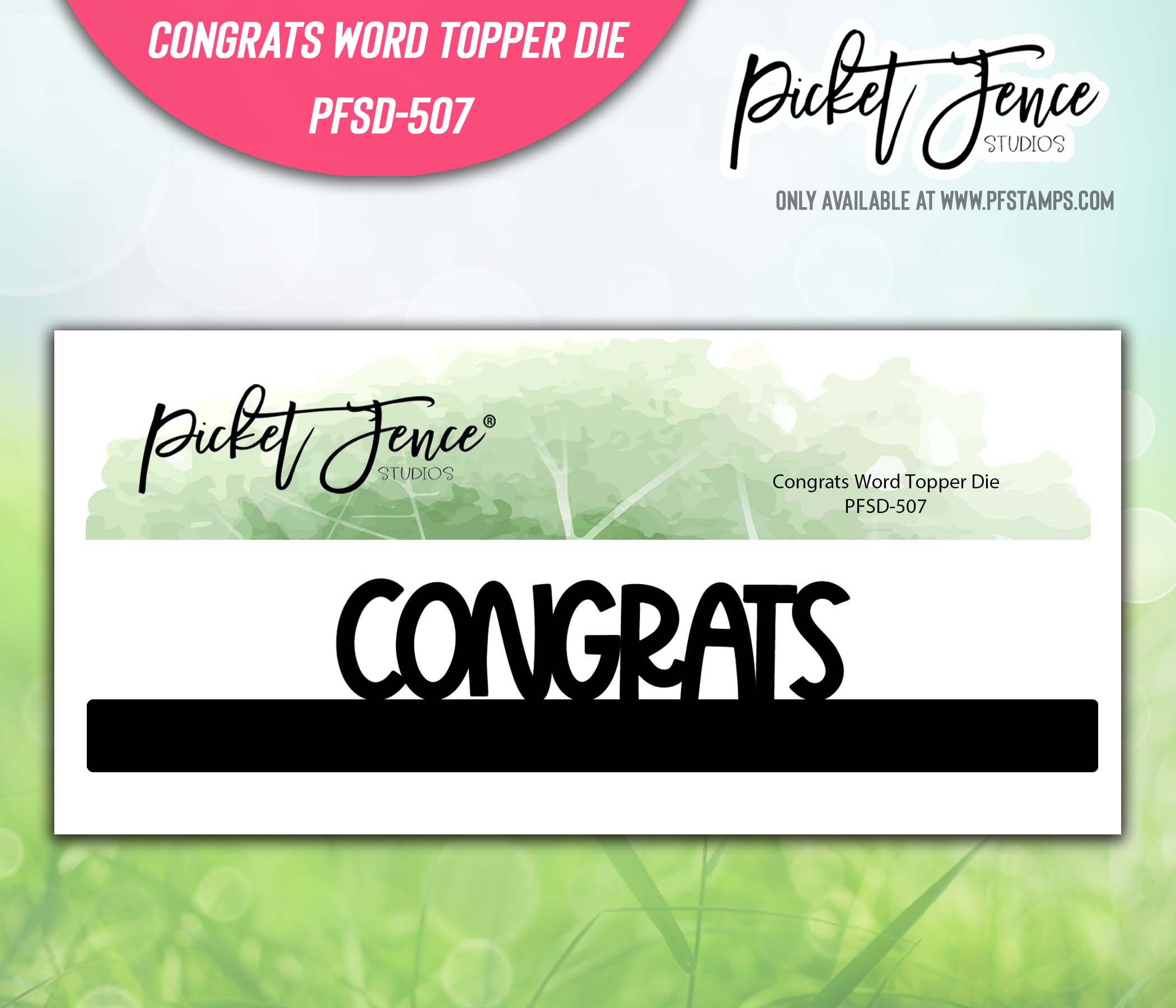 Congrats Word Topper Die – Picket Fence Studios