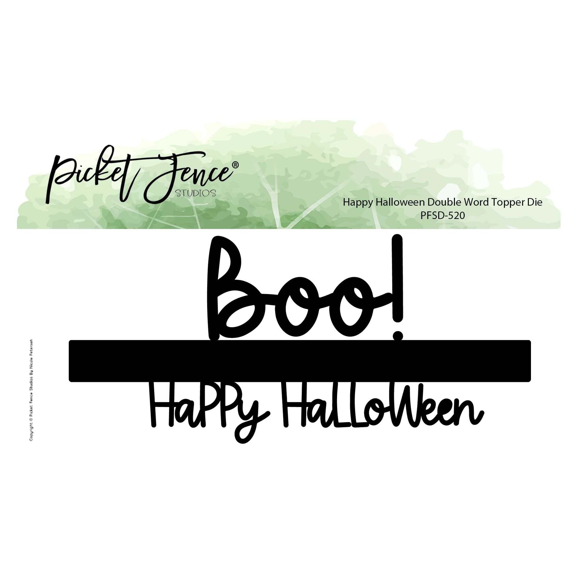 Happy Halloween Double Word Topper Die – Picket Fence Studios