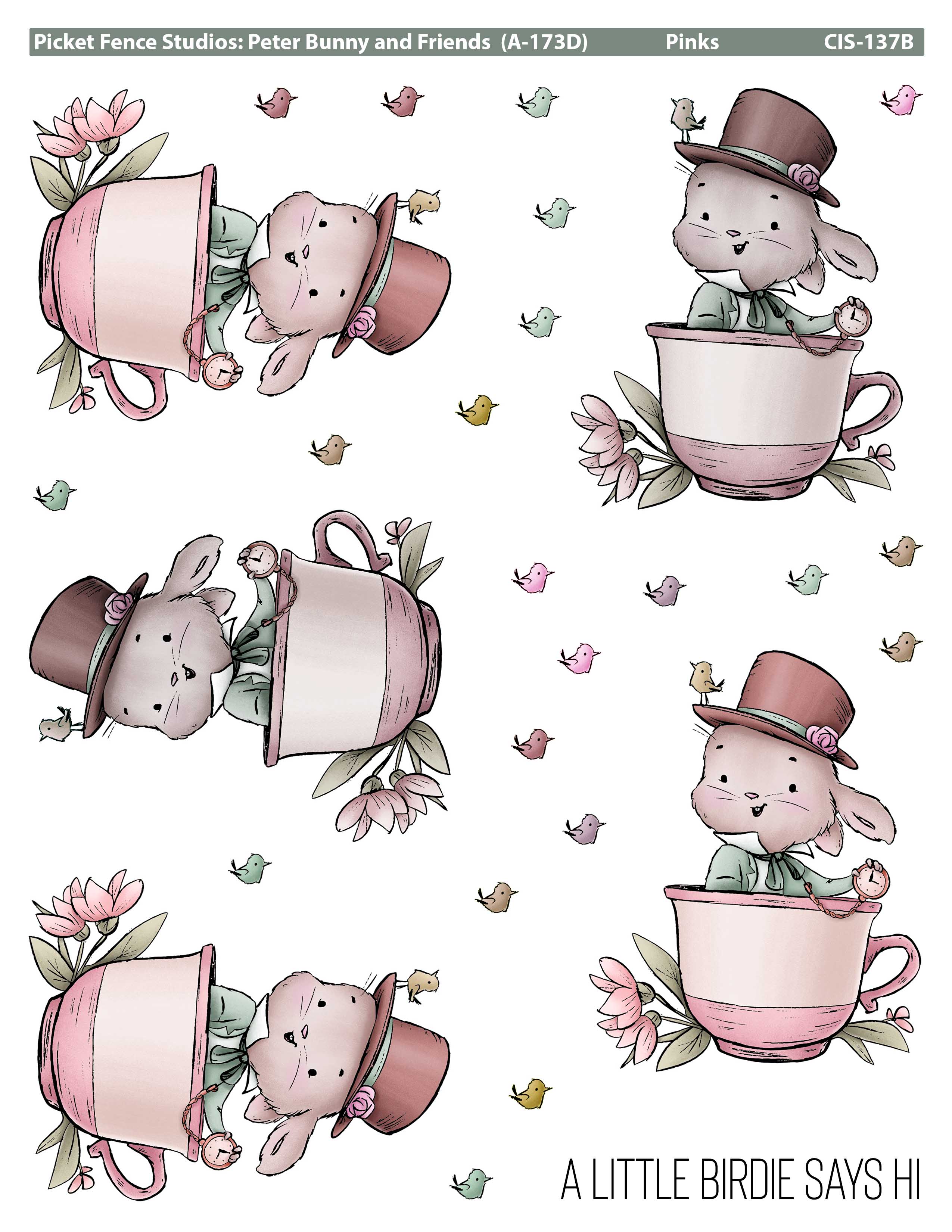 Peter Bunny and Friends: Colored Image Sheet B – Picket Fence Studios