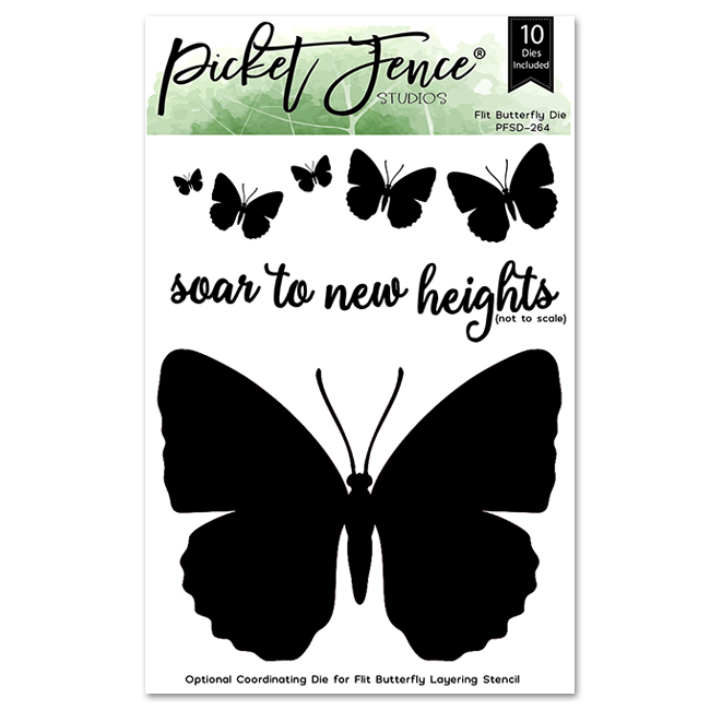 Flit Butterfly Die with Coordinating Layering Stencil – Picket Fence ...